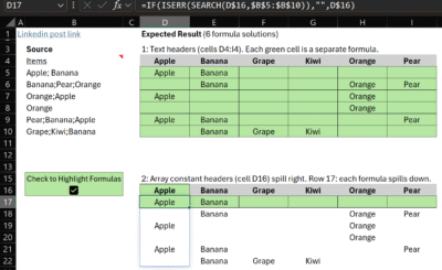 Why and how do formulas spill? | My Spreadsheet Lab